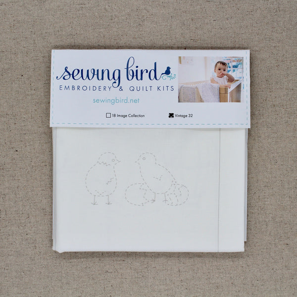 DIY embroidered baby quilt kit-Vintage 32 – Sewing Bird